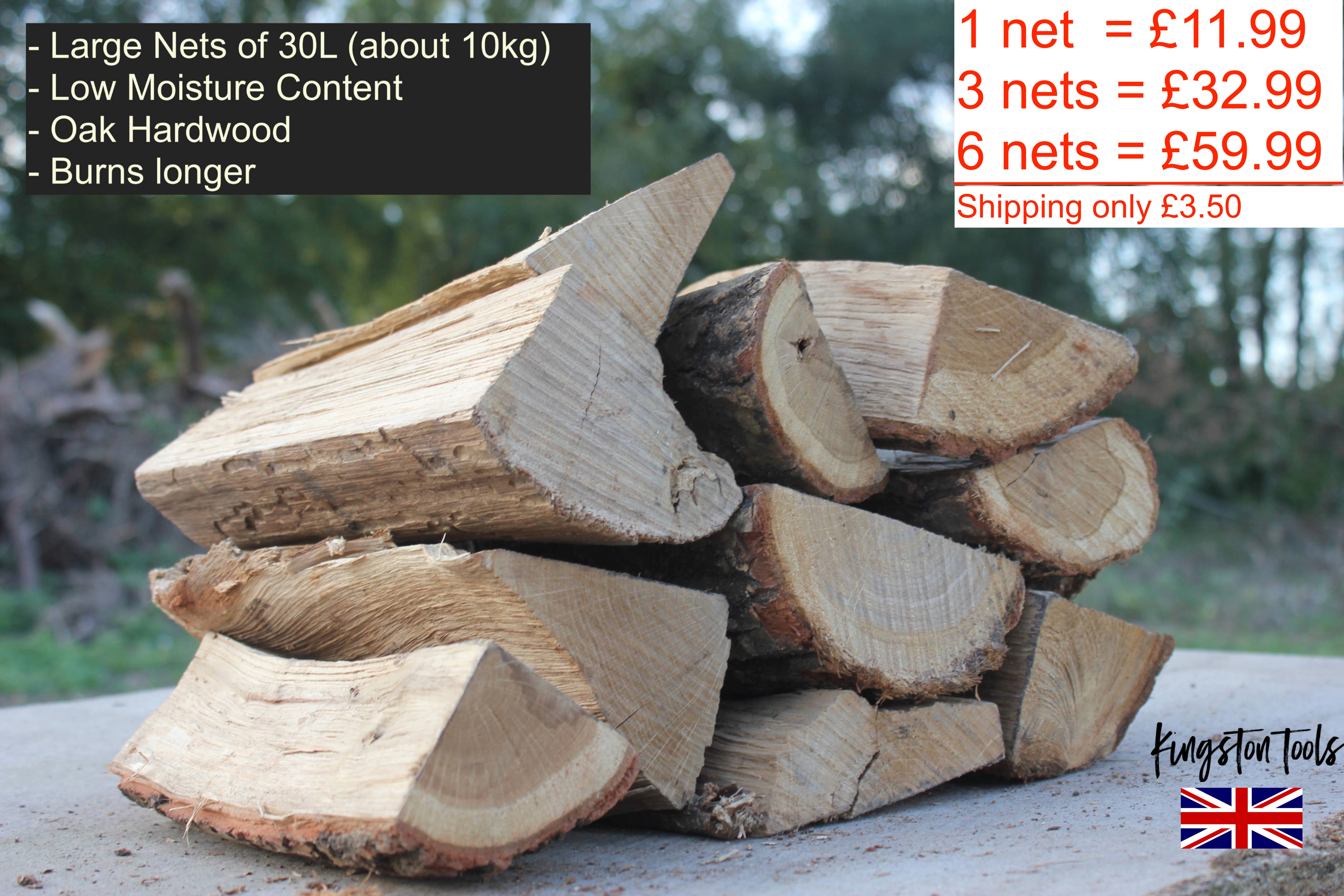 30L Oak Logs Nets - Kiln Dried Hardwood – Kingston Tools